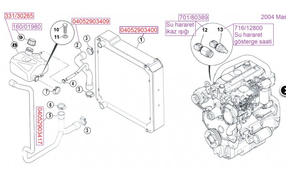 331/30265 Radyatör yedek su deposu / Expansion tank
